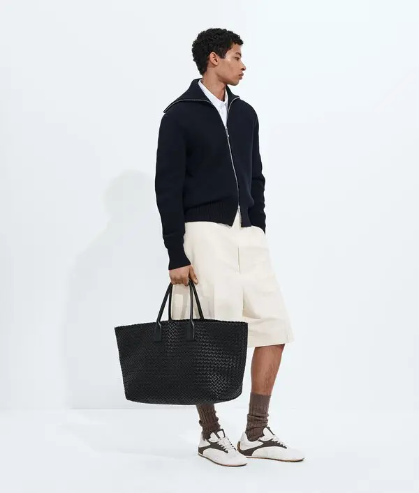 Bottega Veneta Large Intreccio Cabat Tote - Black