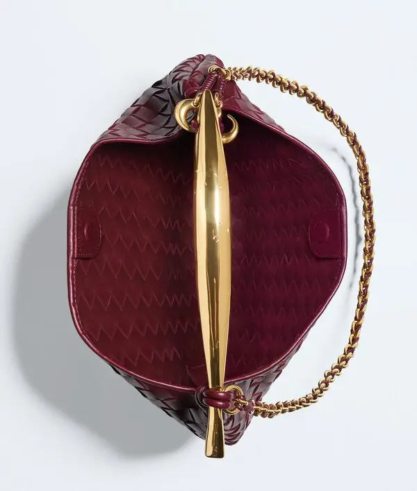 Bottega Veneta Intrecciato Leather Sardine Chain Bag - Barolo