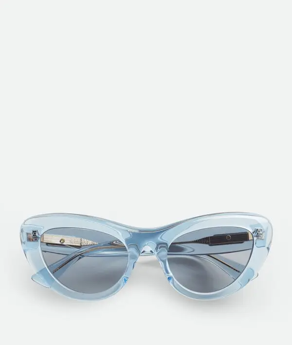 Bottega Veneta Light Blue Cat-Eye Sunglasses Bottega Veneta BV1282S 003 Cat Eye Transparent Light Blue  main image 2