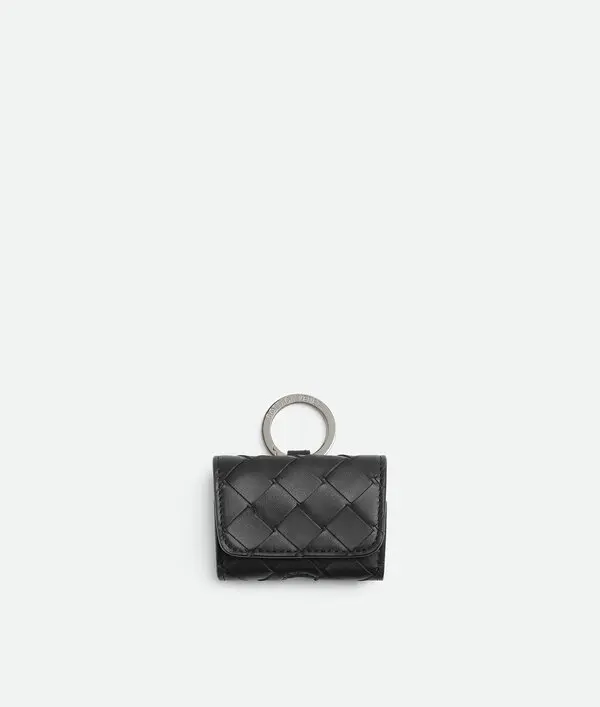 Bottega Veneta Intrecciato Airpods Holder On Hook - Black