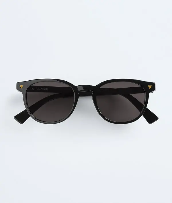 Bottega Veneta Soft Recycled Acetate Panthos Sunglasses - Black/grey