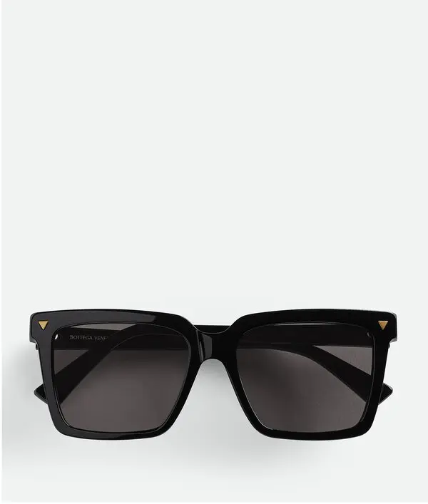BOTTEGA  VENETA Bottega Veneta Recycled Acetate Square Sunglasses - Black/grey