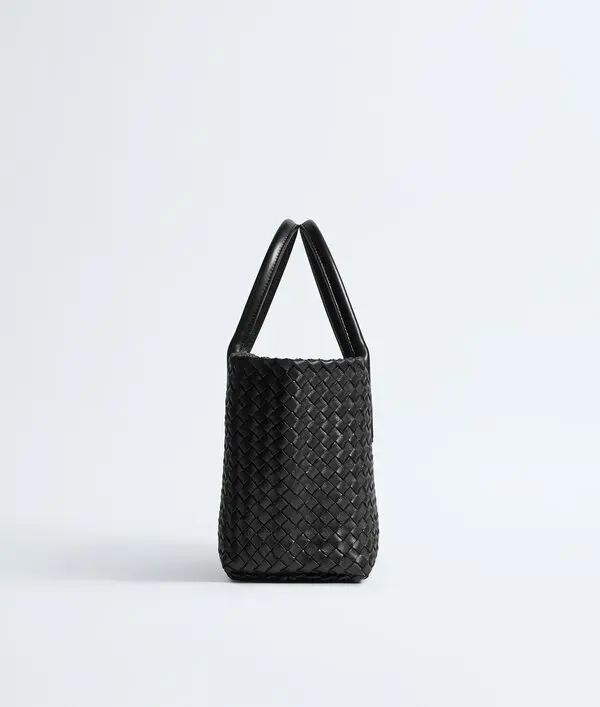 Bottega Veneta Small Intreccio Leather Cabat Tote - Black