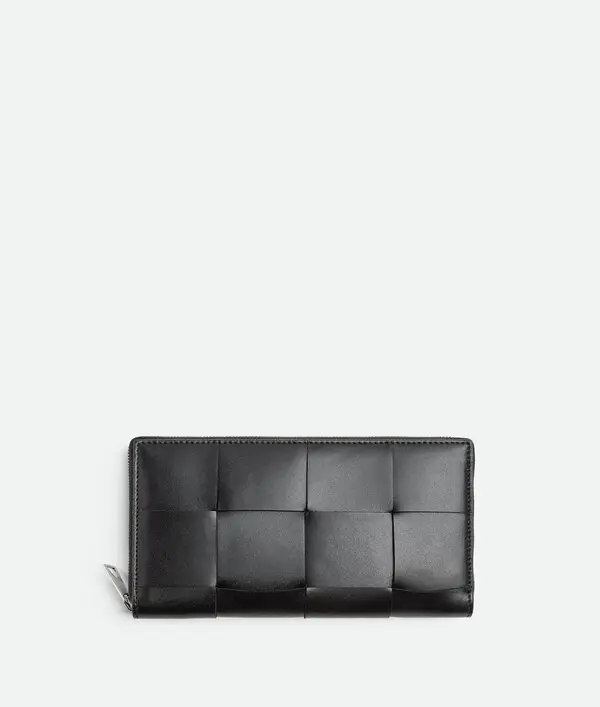 Bottega Veneta Cassette Zip Around Wallet - Black