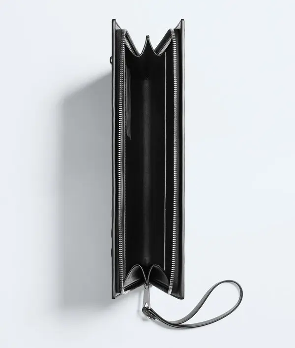 Bottega Veneta Intrecciato Leather Document Case With Wristlet