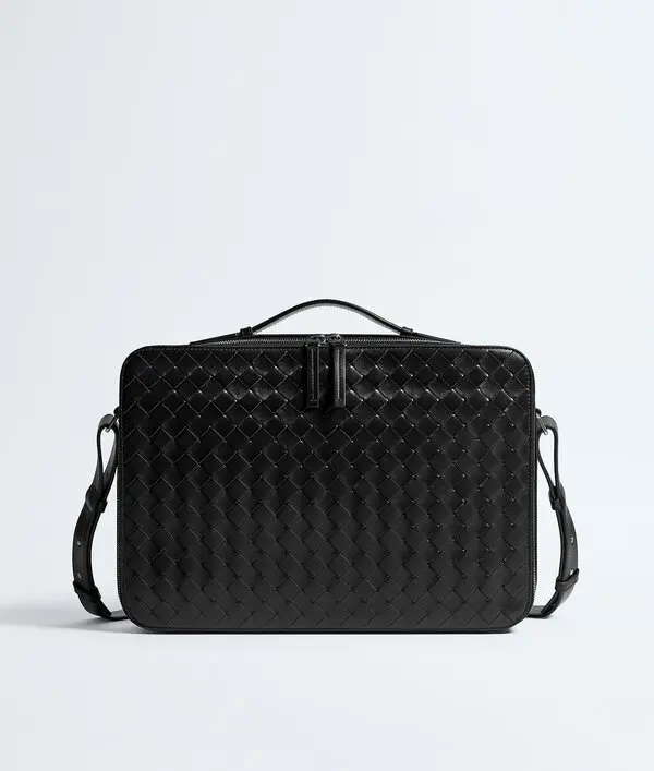 Bottega Veneta Intrecciato Briefcase - Black