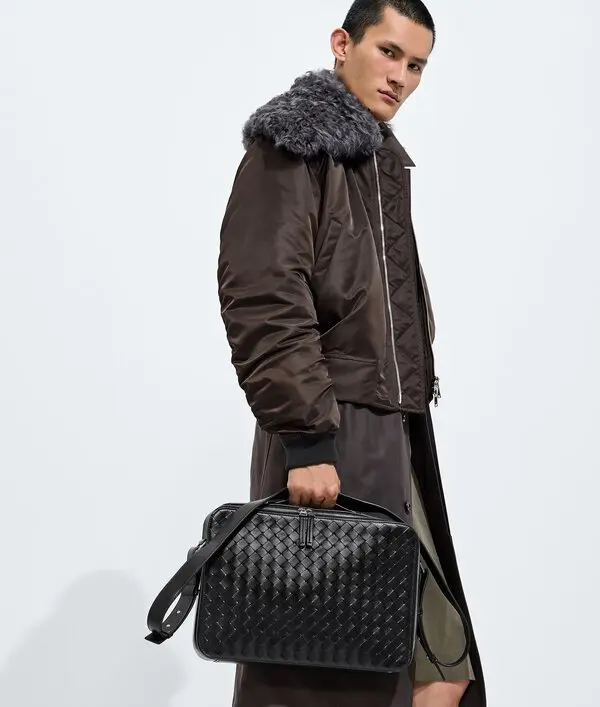 Bottega Veneta Intrecciato Briefcase - Black