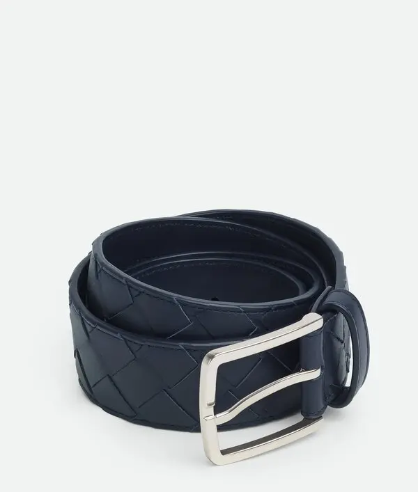 BOTTEGA  VENETA Bottega Veneta Intrecciato Leather Belt - Space