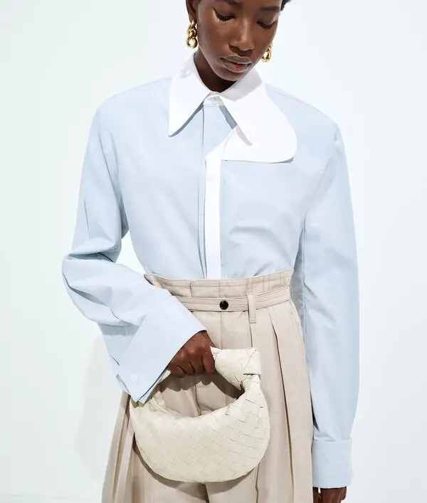 Bottega Veneta Mini Jodie Top Handle Bag - Chalk