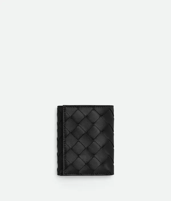 Bottega Veneta Intrecciato Small Tri-fold Wallet - Black