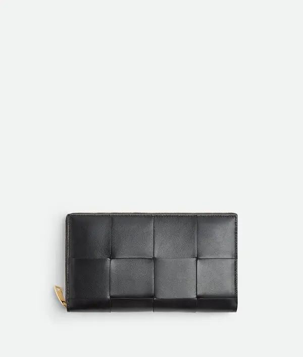 BOTTEGA  VENETA Cassette Zip Around Wallet - Black