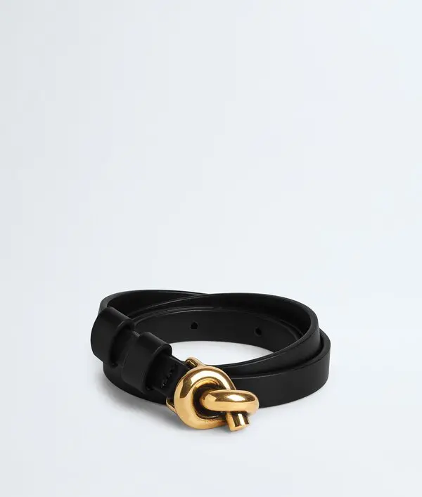 Bottega Veneta Knot Calfskin Leather Belt - Black