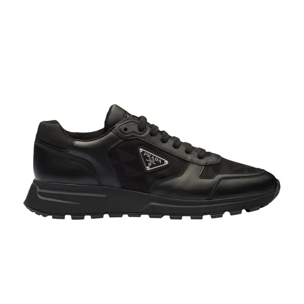 Prada Leather And Re-nylon Sneakers - Black