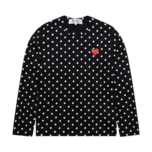 Play Comme Des Garcon Polka Dot Long-sleeve T-shirt - Black