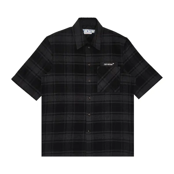 Off-White Outline Arr Flan Over Short-sleeve Shirt 'grey - Black