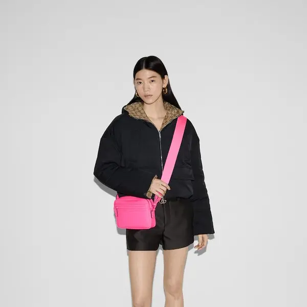 Gucci Gg Rubber-effect Leather Crossbody Bag