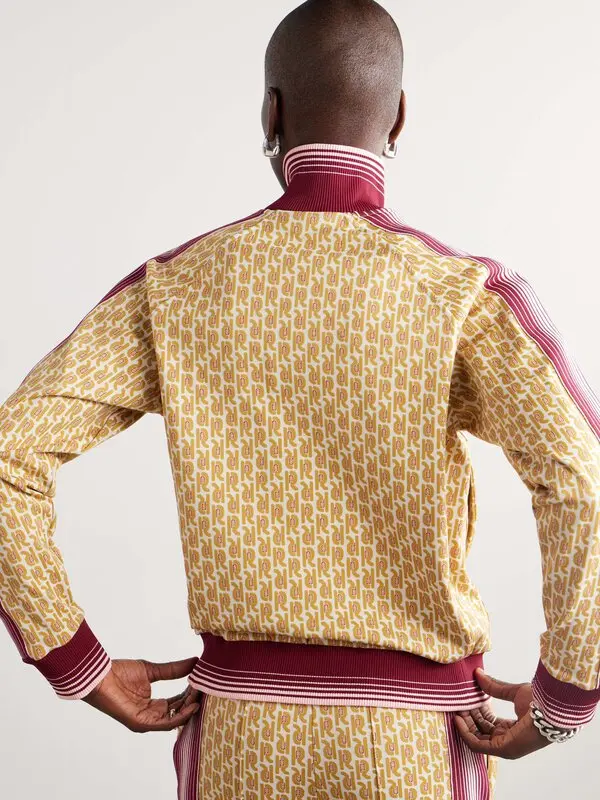 Rabanne Striped Embroidered Jacquard-knit Track Jacket
