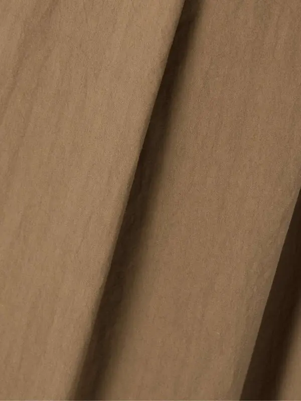 Brunello Cucinelli Pleated Cotton-poplin Wide-leg Pants - Brown