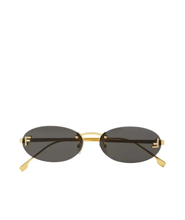 Fendi Rimless Oval Sunglasses - Gold