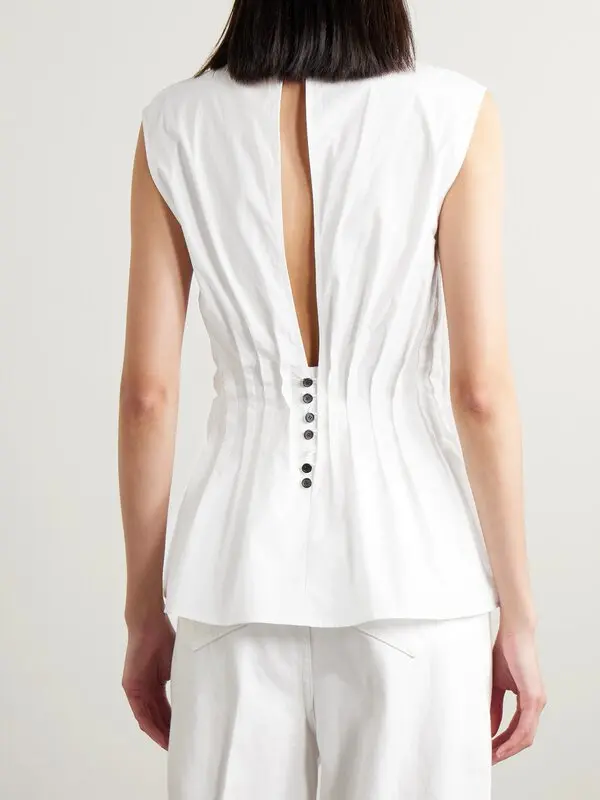 Khaite Westin Pintucked Top