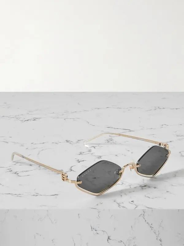Gucci Tone Hexagon Sunglasses - Gold