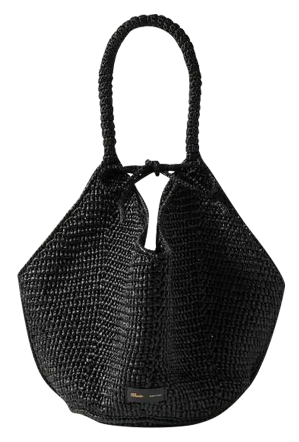 Khaite Lotus Raffia Tote - Black