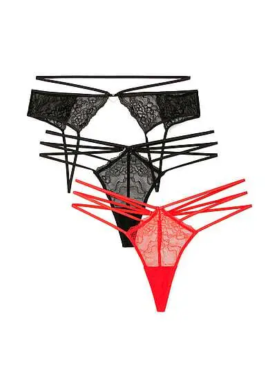Victoria's Secret Adore Me Super Sexy Thong Panty Pack Of 3 - Multicolored