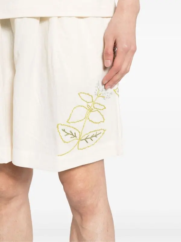 STORY MFG. Bridge Floral-embroidered Shorts
