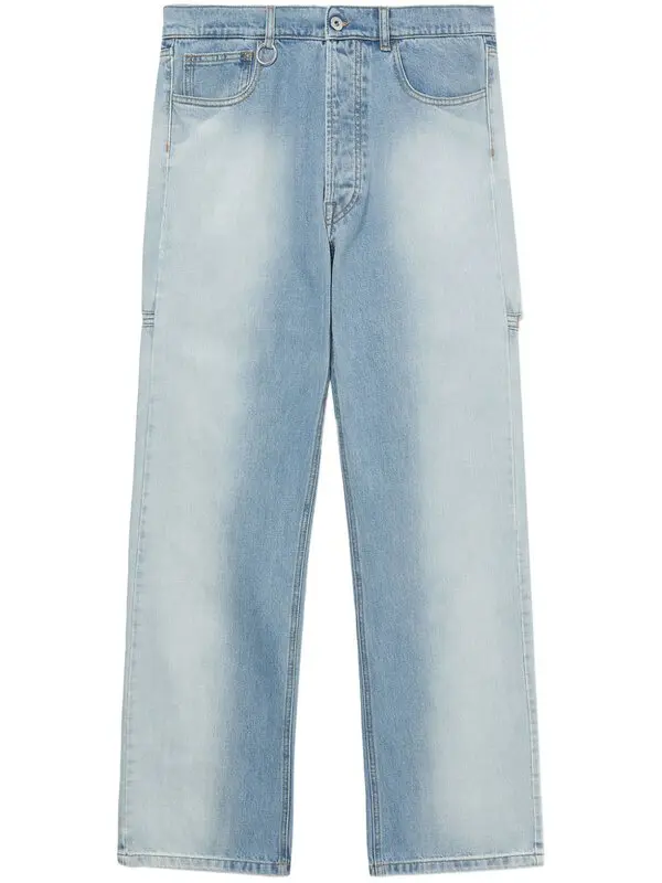 Random Identities Cut-out Straight-leg Jeans