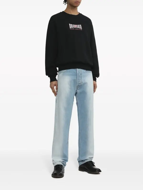 Random Identities Cut-out Straight-leg Jeans