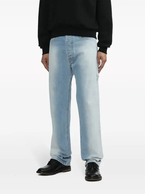 Random Identities Cut-out Straight-leg Jeans