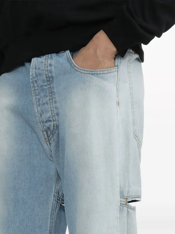 Random Identities Cut-out Straight-leg Jeans
