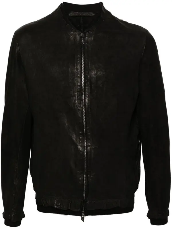 SALVATORE SANTORO Zip-up Leather Bomber Jacket