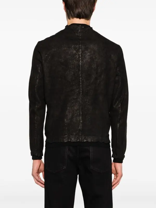 SALVATORE SANTORO Zip-up Leather Bomber Jacket