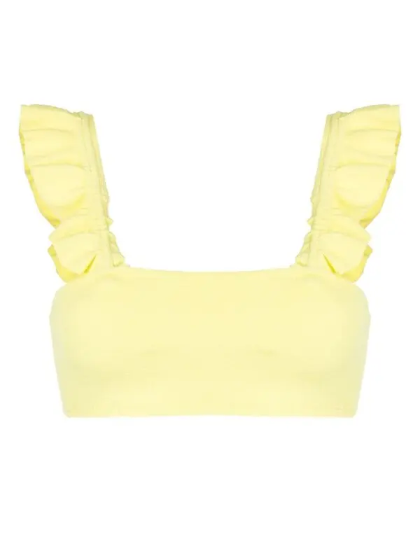 CLUBE BOSSA Zarbo Ruffle-detail Bikini Top - Yellow