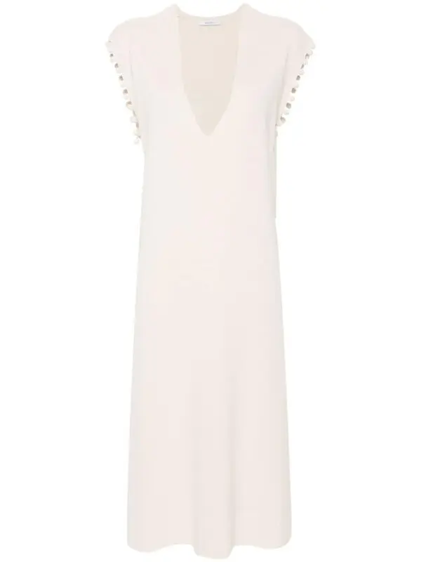Max Mara Crochet-trim Cotton Midi Dress