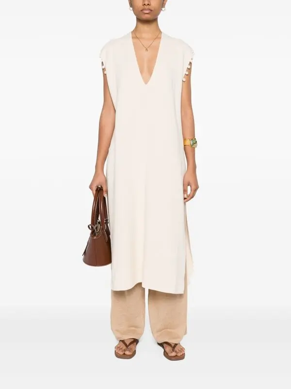 Max Mara Crochet-trim Cotton Midi Dress