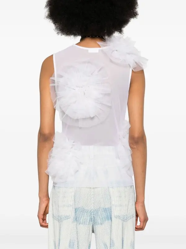 Acne Studios Floral-appliqué Mesh Top