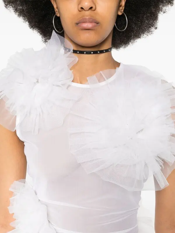 Acne Studios Floral-appliqué Mesh Top