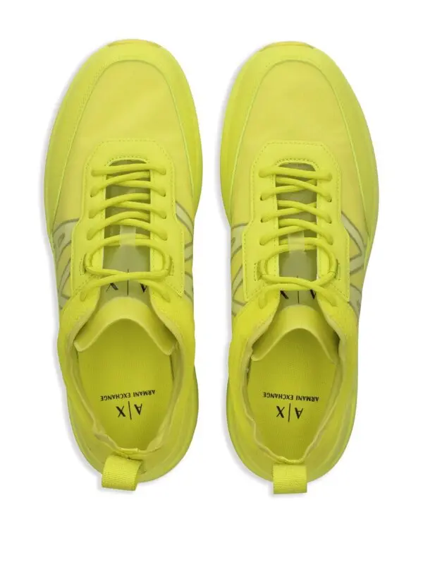 Armani Exchange Logo-print Panelled Sneakers - Yellow