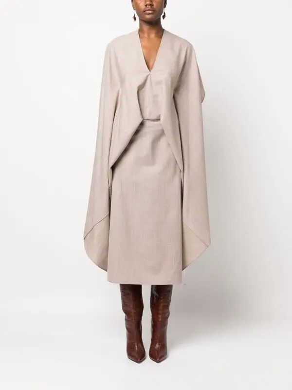 Fendi Cut-out Draped Wool Dress