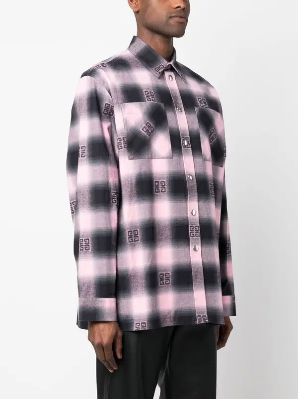Givenchy Logo-print Plaid Flannel Shirt