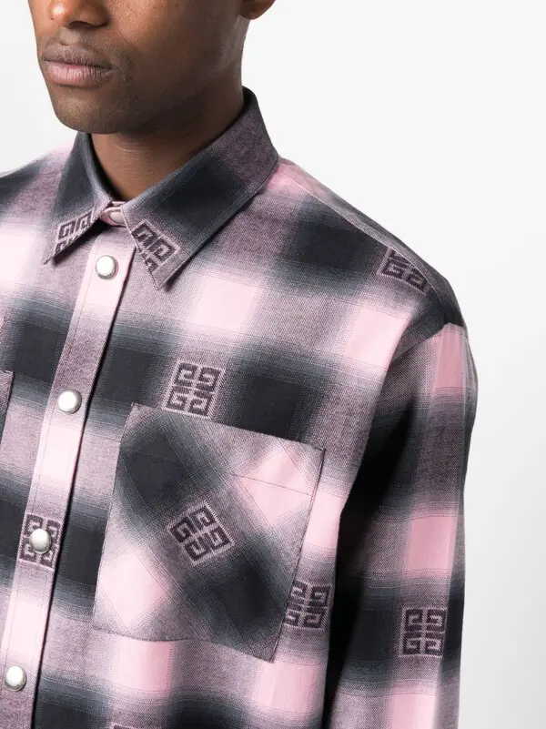 Givenchy Logo-print Plaid Flannel Shirt