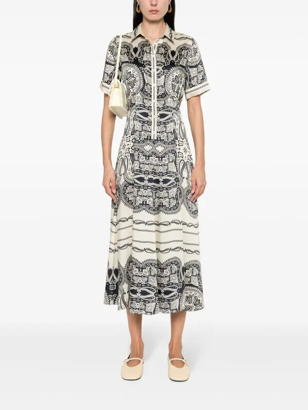 Sandro Flared Floral Midi Dress