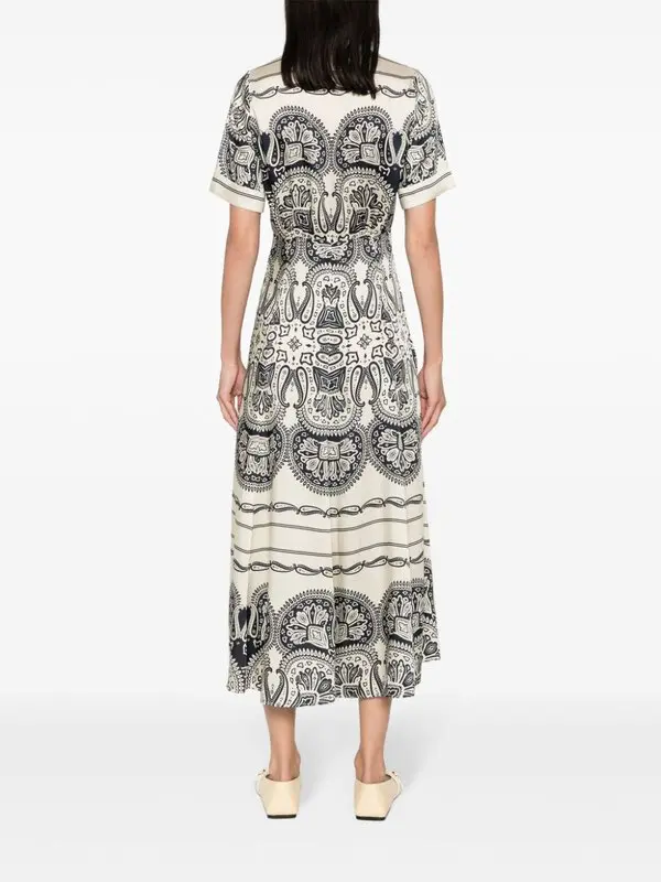 Sandro Flared Floral Midi Dress