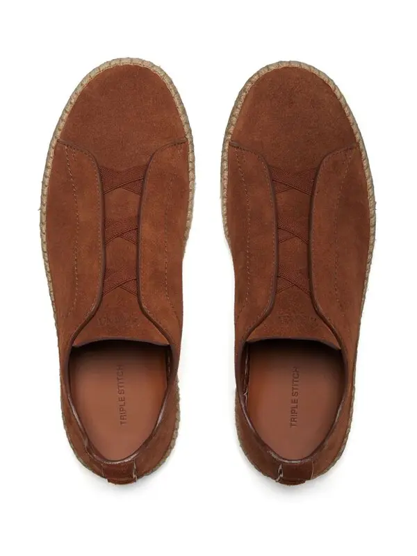Zegna Triple Stitch Suede Espadrilles
