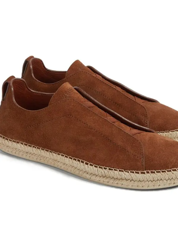 Zegna Triple Stitch Suede Espadrilles