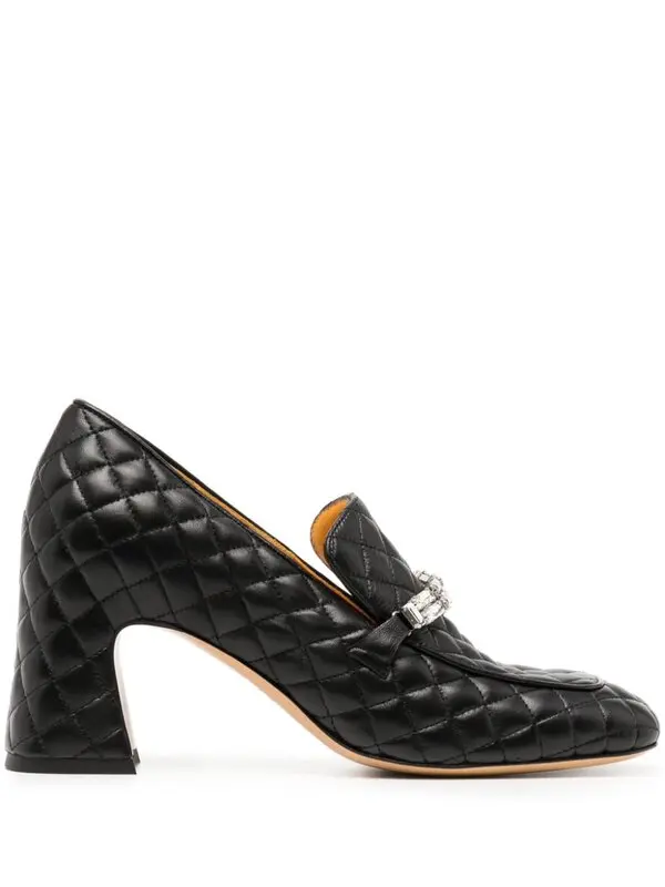 MADISON MAISON 70mm Quilted Crystal-embellished Pumps - Black