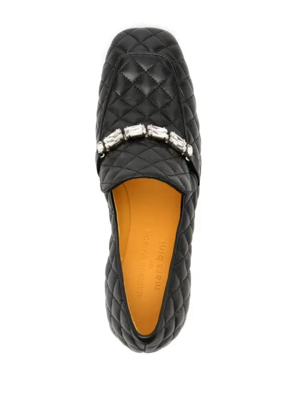 MADISON MAISON 70mm Quilted Crystal-embellished Pumps - Black