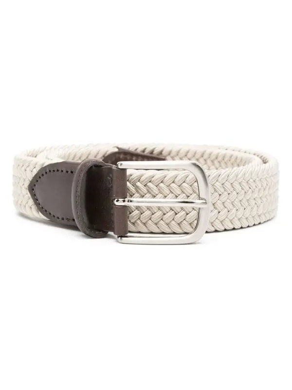 ERALDO Leather-trim Interwoven Belt - Neutrals